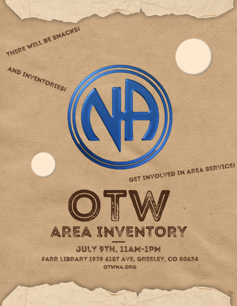 NA Area Inventory Flyer - Off The Wall Area of Narcotics Anonymous